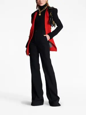 Balmain Wool Flared Trousers - Black