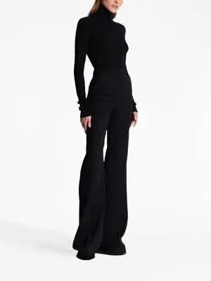 Balmain Wool Flared Trousers - Black