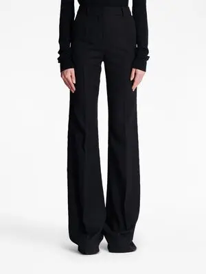 Balmain Wool Flared Trousers - Black