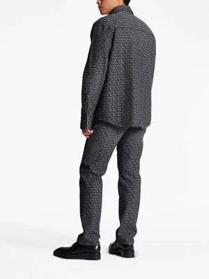 Balmain Monogram-jacquard Denim Shirt - Black