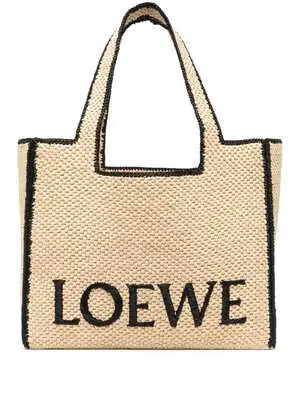 Loewe Logo-lettering Raffia Tote