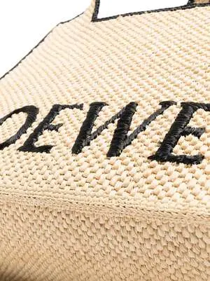 Loewe Logo-lettering Raffia Tote