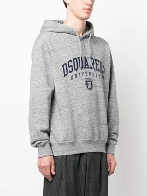 Dsquared2 Logo-print Mélange-effect Hoodie