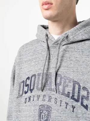 Dsquared2 Logo-print Mélange-effect Hoodie
