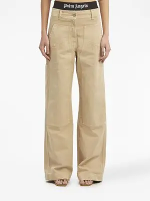 Palm Angels Mid-rise Straight-leg Trousers - Neutrals