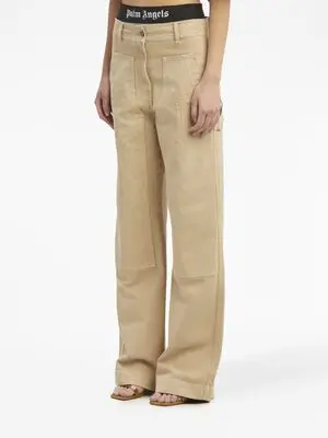 Palm Angels Mid-rise Straight-leg Trousers - Neutrals