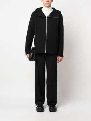 JIL SANDER Virgin-wool Hooded Jacket - Black