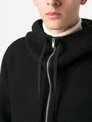 JIL SANDER Virgin-wool Hooded Jacket - Black