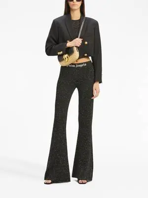 Palm Angels Cropped Double-breasted Blazer - Black