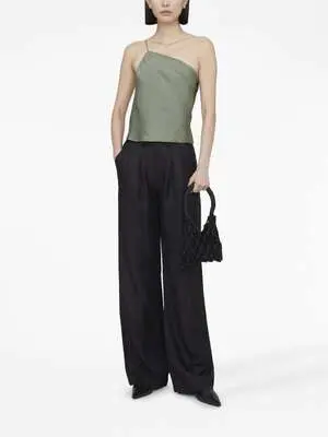 ANINE BING One-shoulder Silk Top