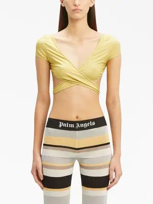Palm Angels Wrap-around Lurex Bikini Top