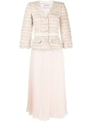SELF-PORTRAIT Fully-pleated Flared Dress