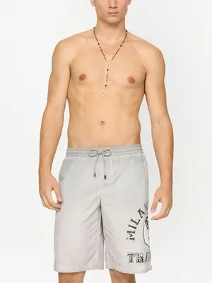 Dolce & Gabbana Graphic-print Knee-length Swim Shorts
