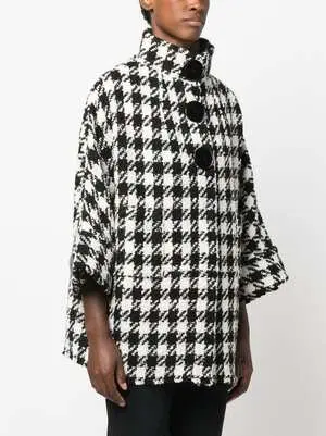 CHARLOTT Check-pattern Crop-sleeve Jacket