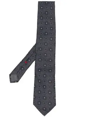 Brunello Cucinelli Motif-embroidered Silk Tie - Blue