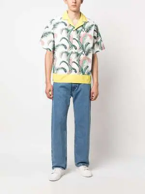Maison Kitsuné Botanical-print Short-sleeve Shirt