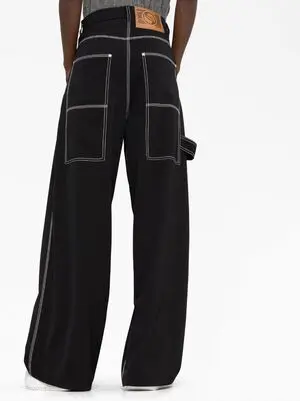 Stella McCartney Contrast-stitch Wide-leg Trousers