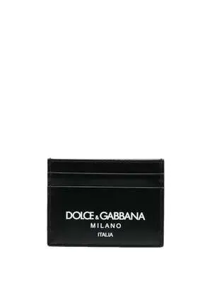 Dolce & Gabbana Logo-print Leather Card Holder - Black