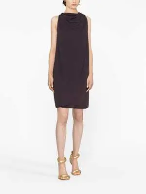 LANVIN Cowl-neck Minidress - Brown
