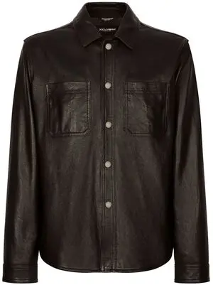 Dolce & Gabbana Button-up Leather Shirt