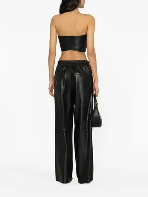 MANOKHI Cut-out Leather Bandeau Top