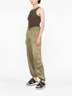 GANNI Tapered Cargo Trousers - Green