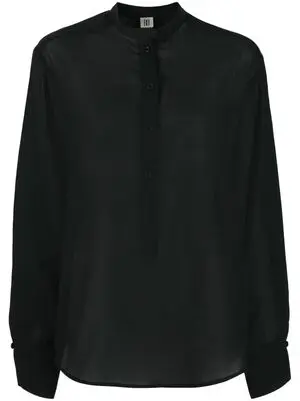 BY MALENE BIRGER Organic Cotton Long-sleeve Shirt - Black