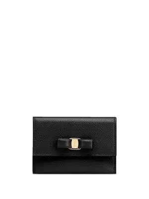 FERRAGAMO Vara Bow-detail Leather Wallet - Black