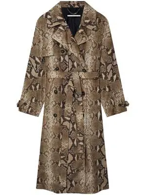 Stella McCartney Python-print Belted Trench