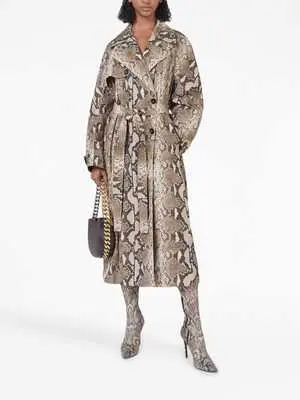 Stella McCartney Python-print Belted Trench