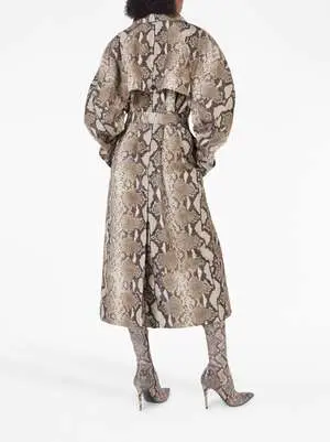 Stella McCartney Python-print Belted Trench