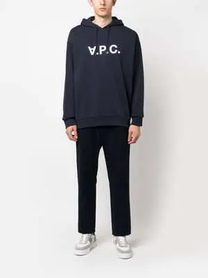 A.p.c. Milo Logo-print Organic-cotton Hoodie