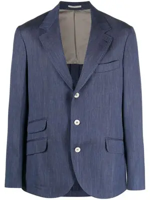 Brunello Cucinelli Herringbone-pattern Single-breasted Blazer