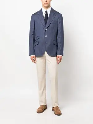 Brunello Cucinelli Herringbone-pattern Single-breasted Blazer