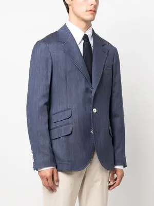 Brunello Cucinelli Herringbone-pattern Single-breasted Blazer