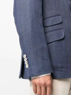 Brunello Cucinelli Herringbone-pattern Single-breasted Blazer