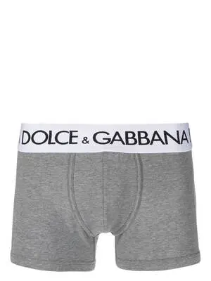 Dolce & Gabbana Logo-waistband Stretch Boxers - Grey