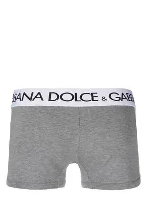 Dolce & Gabbana Logo-waistband Stretch Boxers - Grey