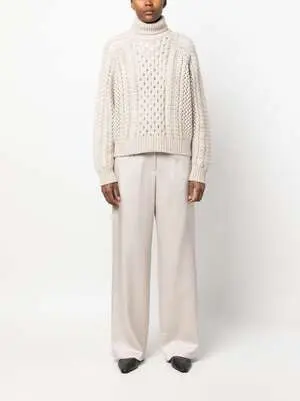 Brunello Cucinelli High-neck Crochet-knit Jumper