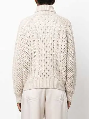 Brunello Cucinelli High-neck Crochet-knit Jumper