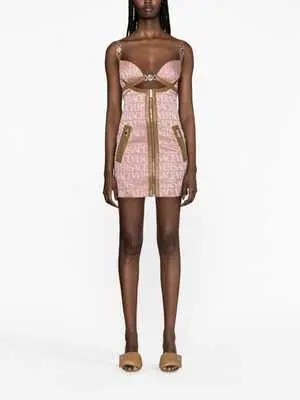 Versace Allover Jacquard Minidress - Pink