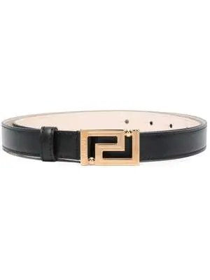 Versace Versace Greca Goddess Leather Belt Black