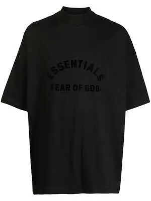 Fear Of God Logo-print Drop-shoulder T-shirt - Black