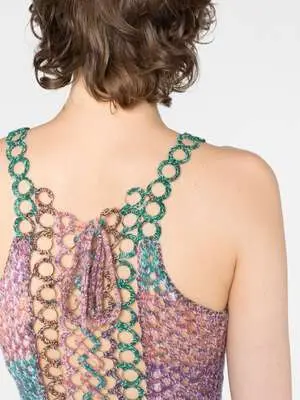 Chloé Crochet-knit Wool Minidress - Green