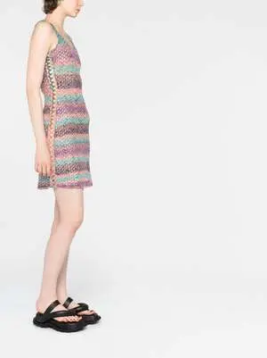 Chloé Crochet-knit Wool Minidress - Green
