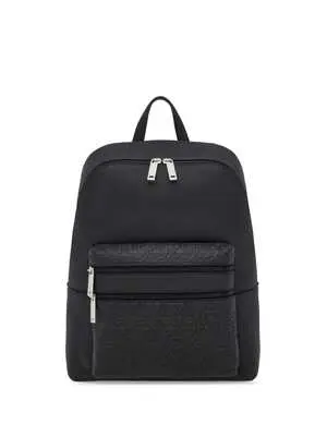 FERRAGAMO Embossed-logo Leather Backpack - Black
