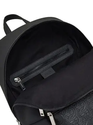 FERRAGAMO Embossed-logo Leather Backpack - Black