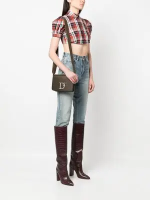 Dsquared2 Logo-plaque Leather Crossbody Bag - Green