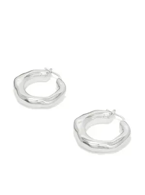 JIL SANDER Sculpted Hoop Earrings - Silver