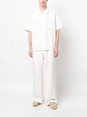 Commas Mid-rise Wide-leg Trousers - White